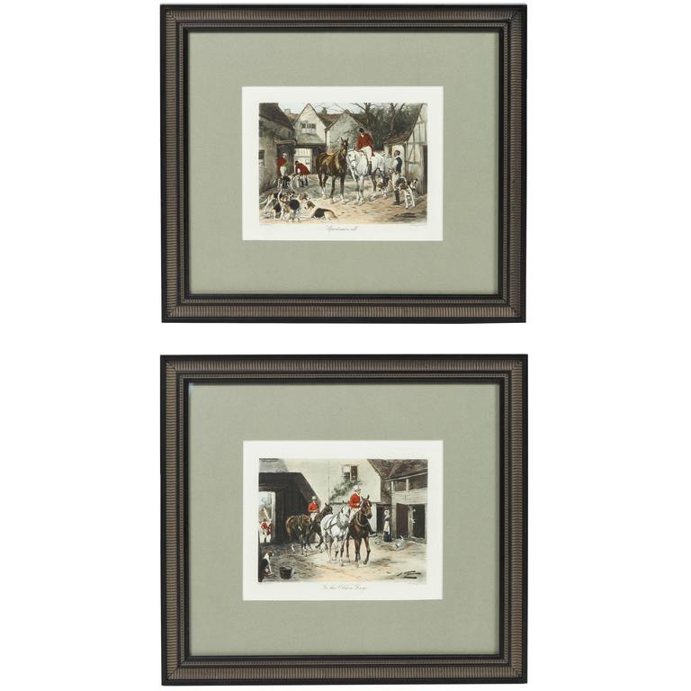 Vintage British Equestrian Etchings by George Wright at 1stDibs