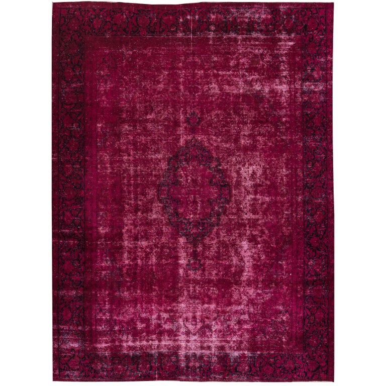 Vintage Pink Distressed Overdyed Rug For Sale at 1stDibs | overdyed ...