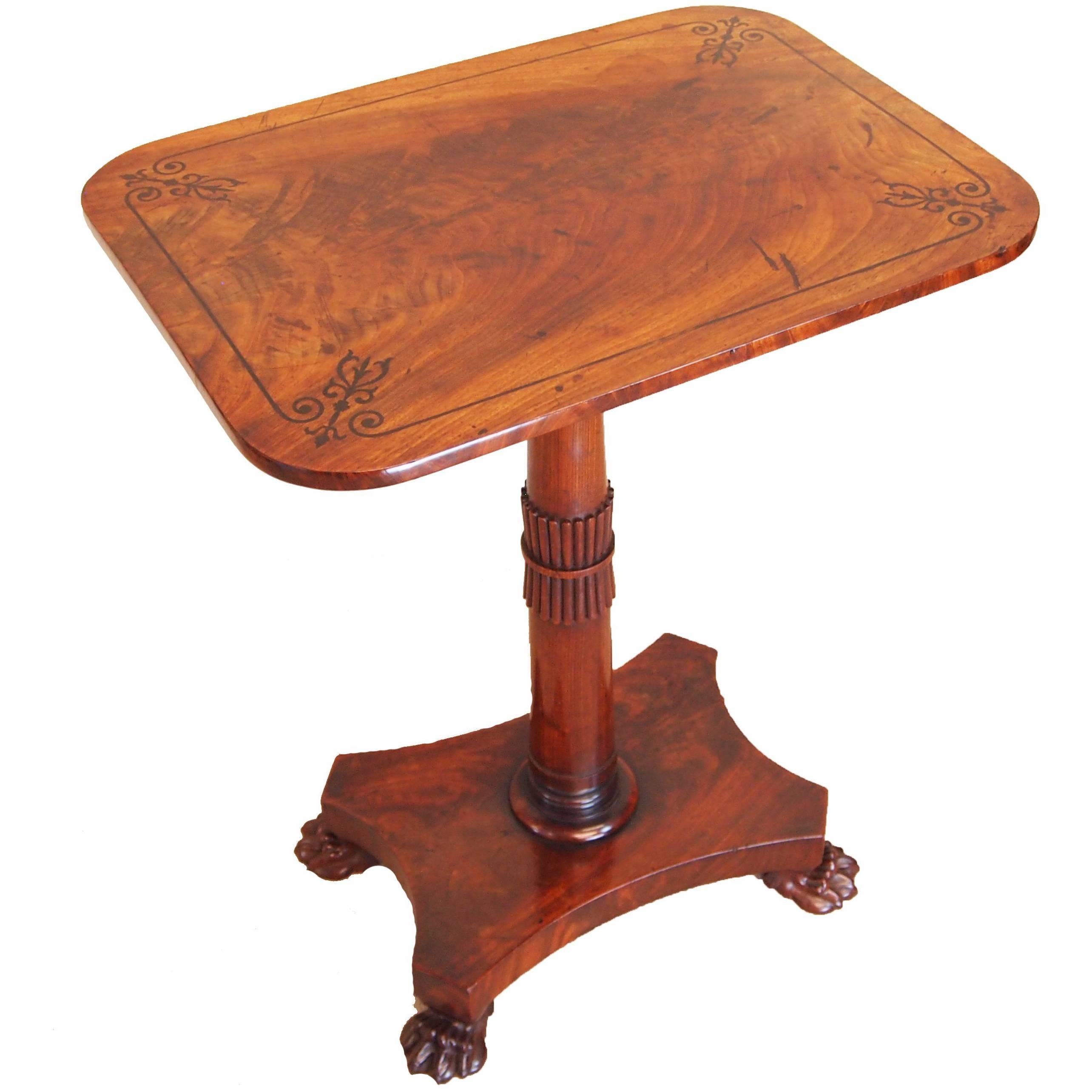 English Regency Mahogany Oblong Pedestal Antique Lamp Table at 1stDibs