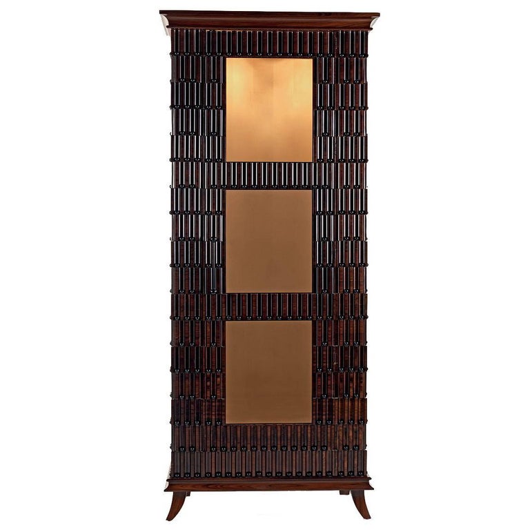 Walnut Wood Display Cabinet For Sale at 1stDibs