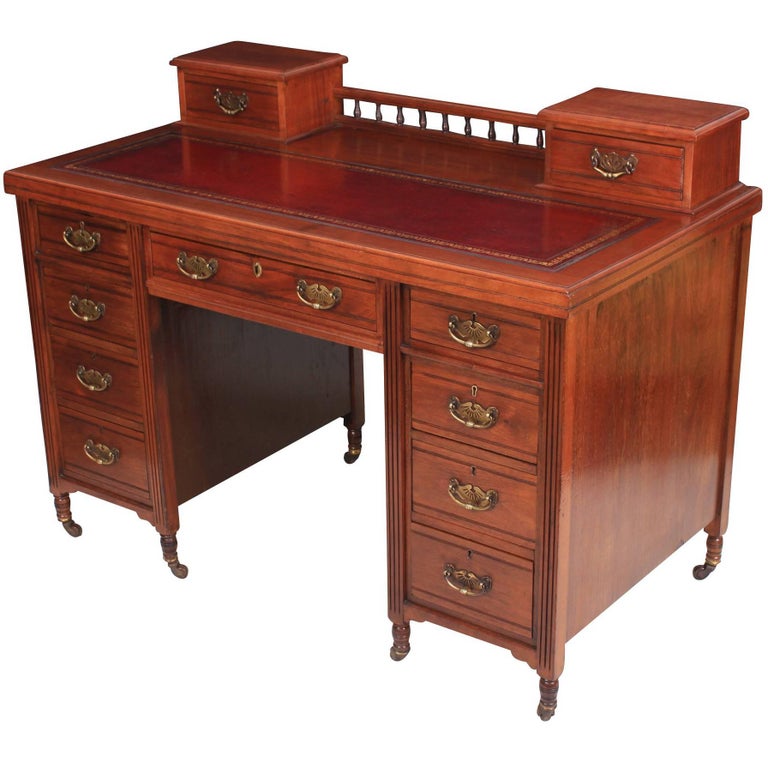 Mahogany Pedestal Dickens Desk For Sale at 1stDibs