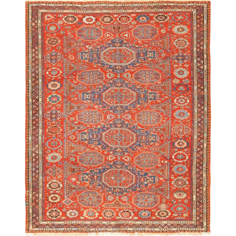 Antique Red Soumak Caucasian Rug at 1stDibs