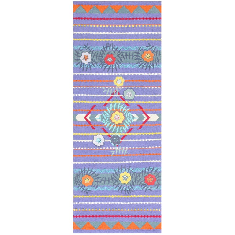 Scandinavian Runner Rug by Grudrun Sjoden. Size: 2 ft 8 in x 6 ft 10 in ...