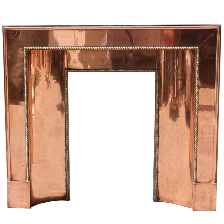 Art Deco Copper and Brass Fire Insert at 1stDibs