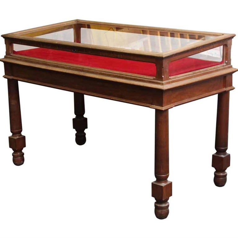 1930s Wooden Museum Display Case with Hinged Glass Top from the South ...