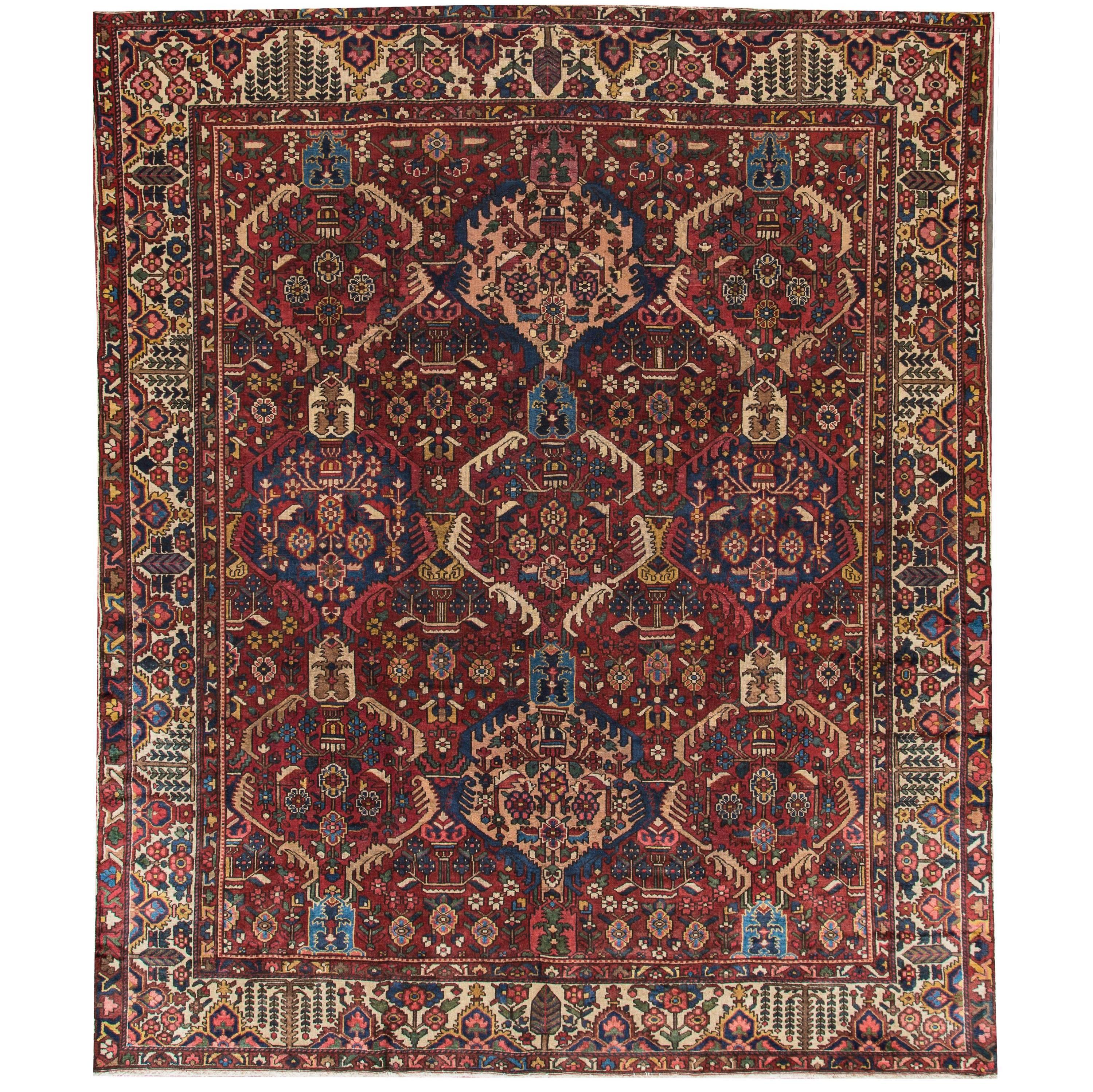 Antique Persian Bakhtiari Rug For Sale at 1stDibs