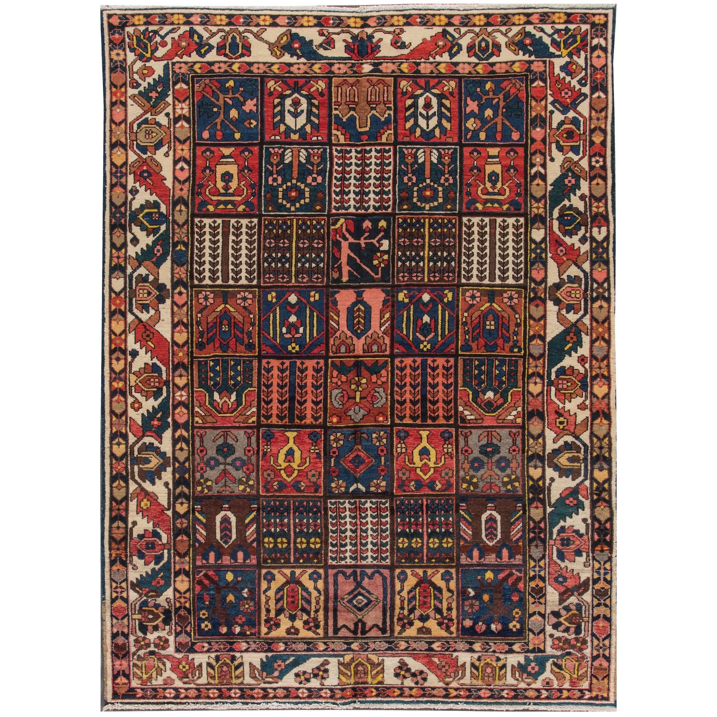 Antique Persian Bakhtiari Rug with Incredible Geometric Details, circa ...