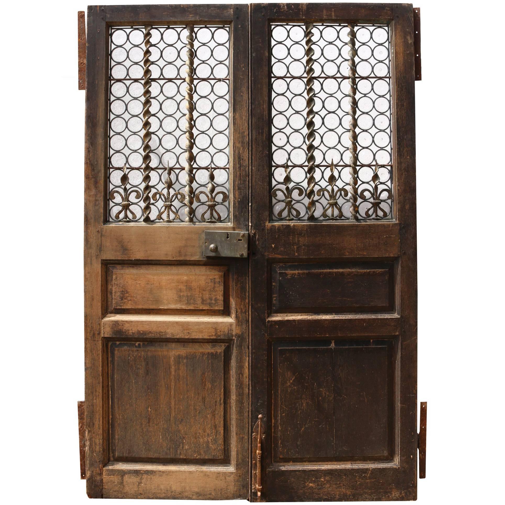 Pair of English Exterior Double Doors at 1stDibs