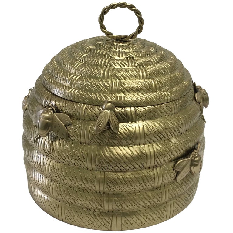 Brass Beehive Lidded Container at 1stDibs