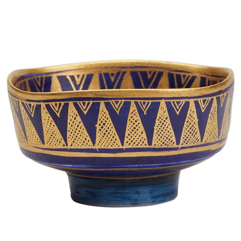 Mary Rich Studio Pottery Geometric Design Bowl, 20th Century at 1stDibs