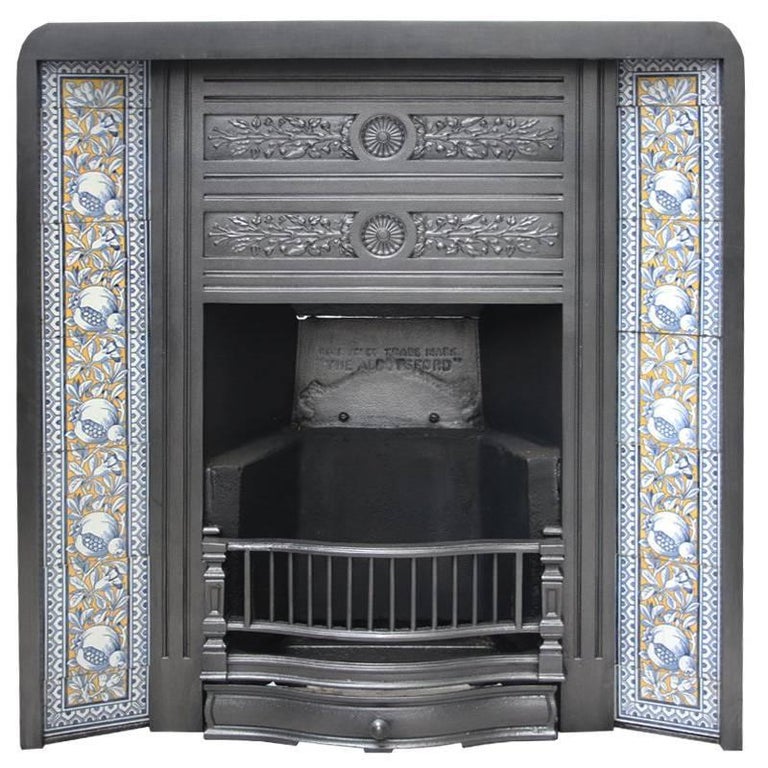 Reclaimed Antique Victorian Cast Iron and Tiled Fireplace Insert For ...