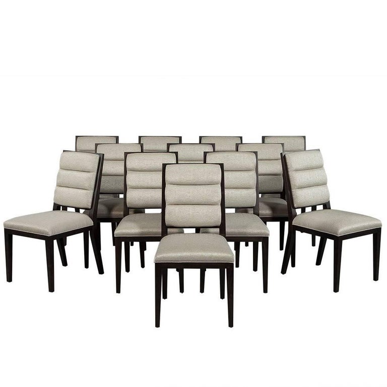 Set of 12 Carrocel Roll Back Deco Side Chairs in Taupe For Sale at 1stDibs