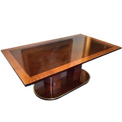 English Crystal Peach Glass Table For Sale at 1stdibs