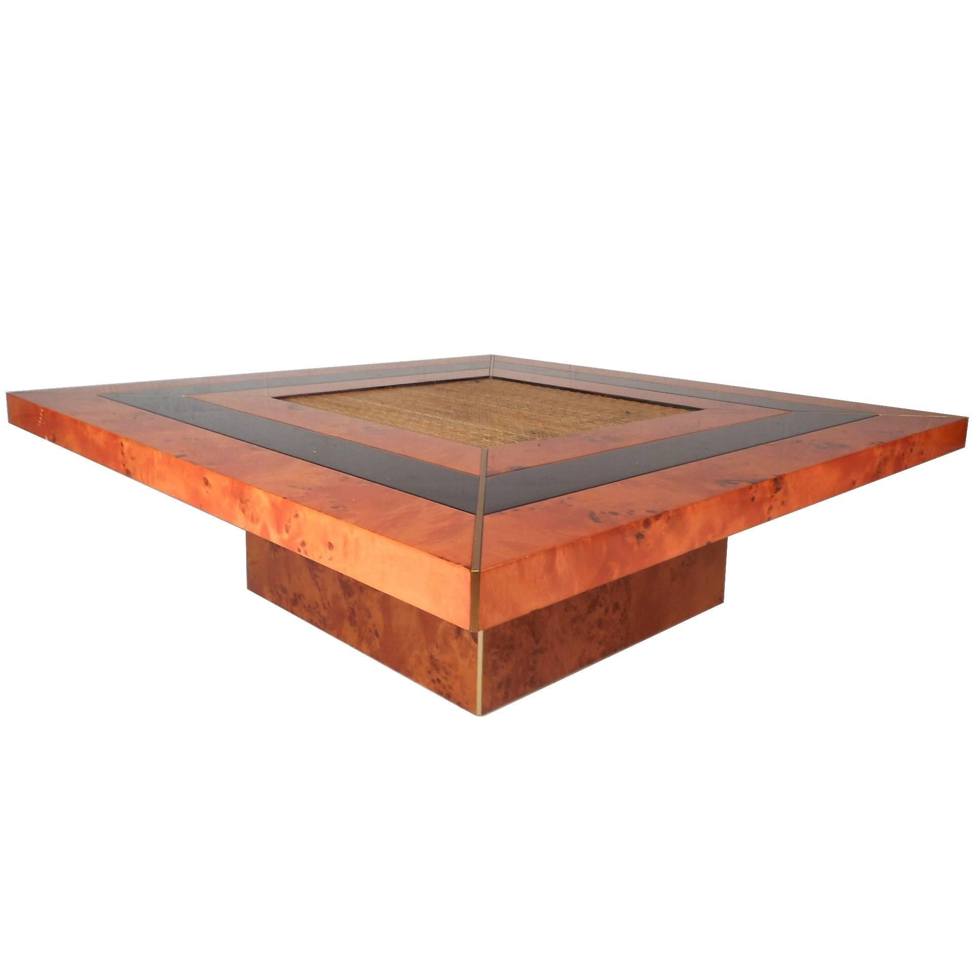 Mid-Century Modern Olive Burl Coffee Table For Sale at 1stDibs