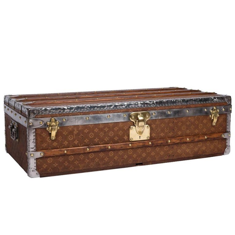Antique 20th Century Rare Louis Vuitton Monogrammed Woven Steamer Trunk ...