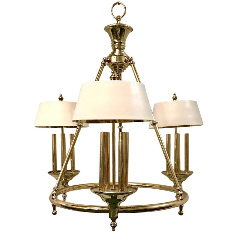 Large Bronze Library Light with Shades For Sale at 1stDibs