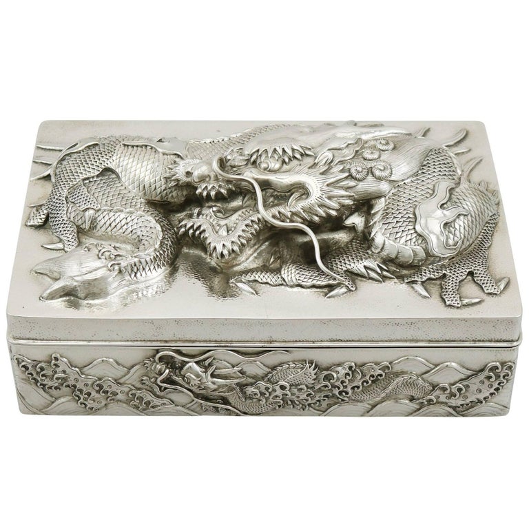 1890s Antique Chinese Export Silver Box at 1stDibs