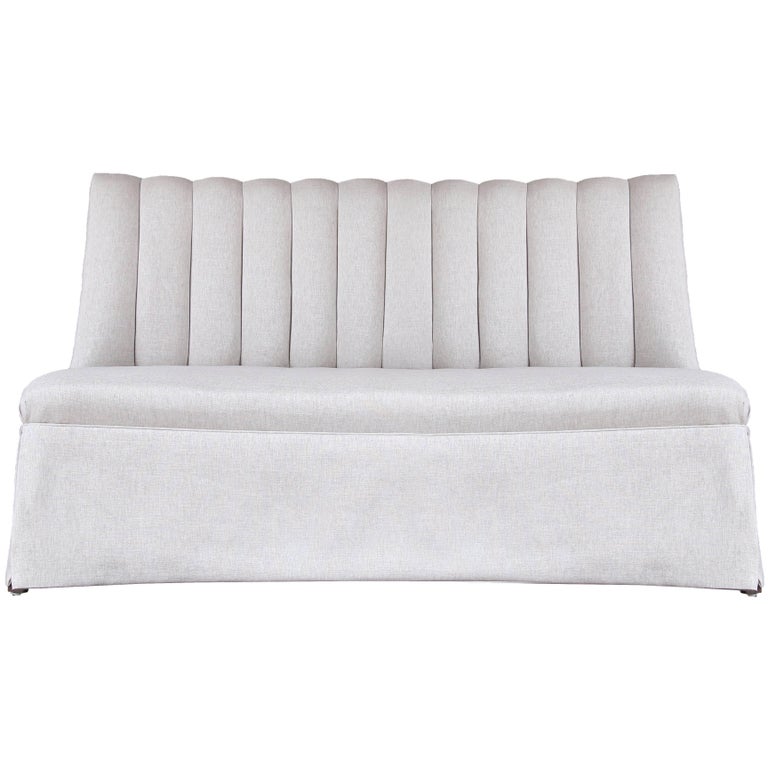 Custom Channel Back Banquette Designed for a Oval Table at 1stDibs