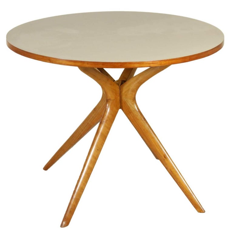 Table Beech Base Formica Covered Top Vintage Manufactured in Italy ...