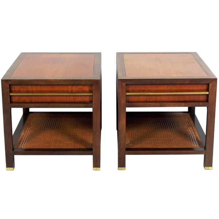 Pair of Clean Lined End Tables by Michael Taylor for Baker at 1stDibs