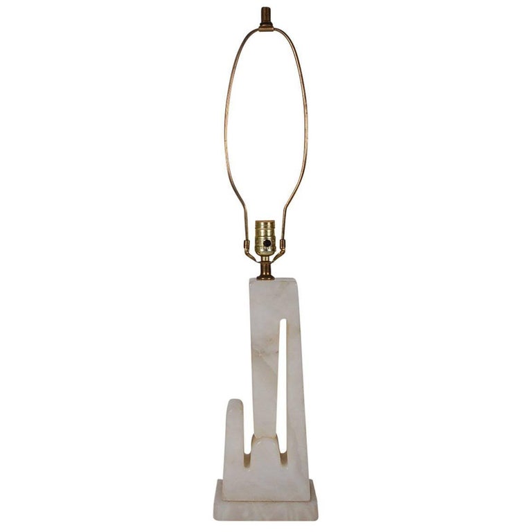 Art Deco Mid-Century Modern Alabaster Marble Table Lamp from Italy at ...
