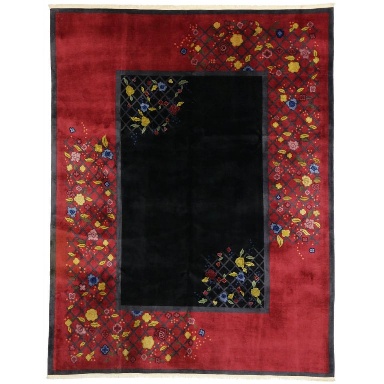 Antique Chinese Art Deco Rug with Jazz Age Style For Sale at 1stDibs ...