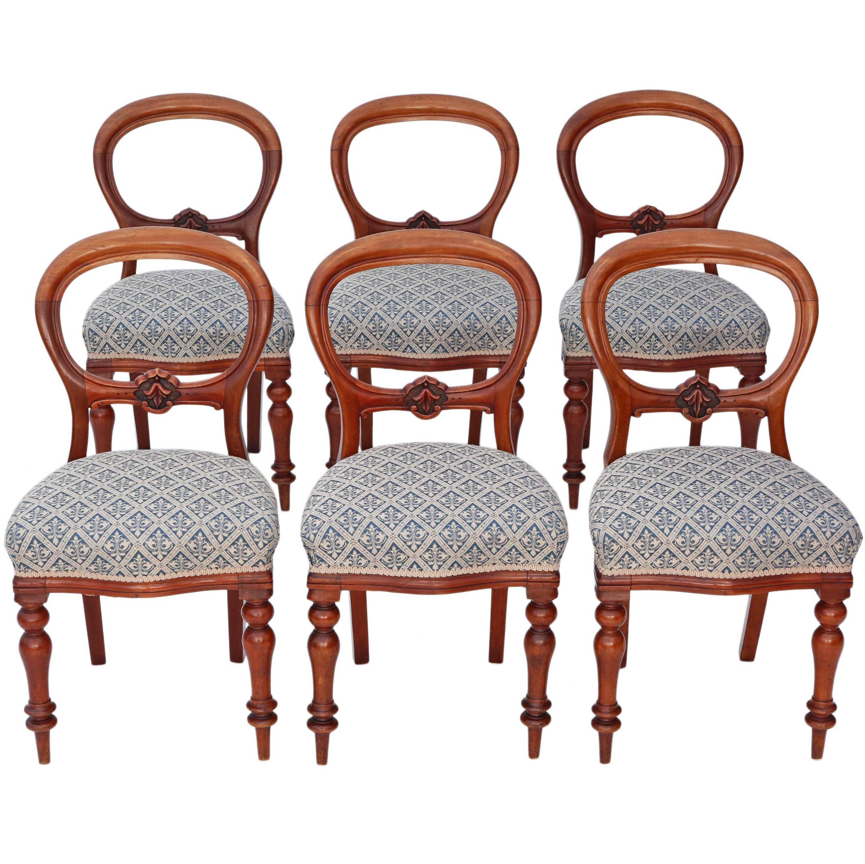 Quality Set of Six Victorian circa 1870 Mahogany Balloon Back Dining ...