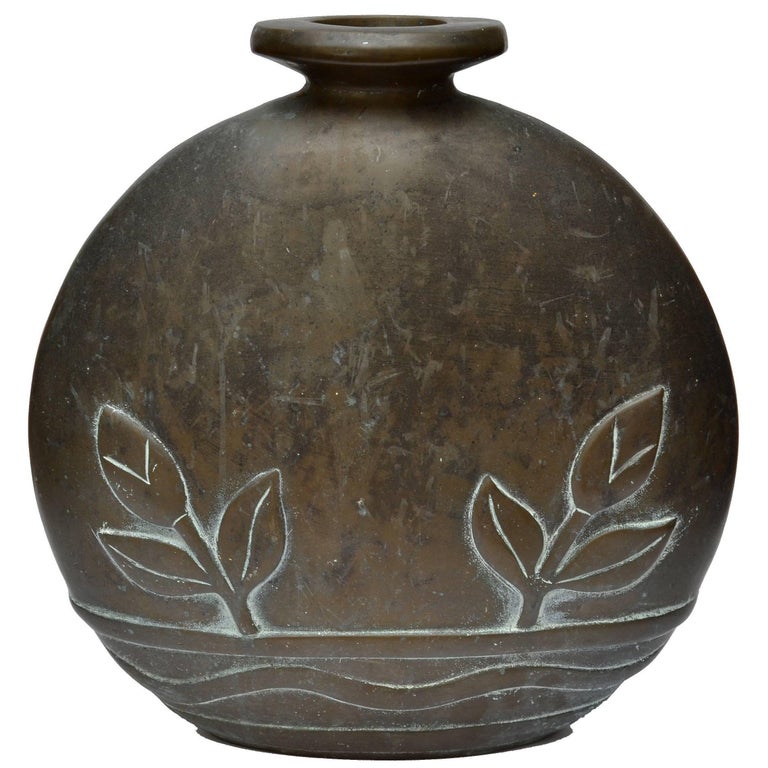 Solid Bronze Cast Vase at 1stDibs