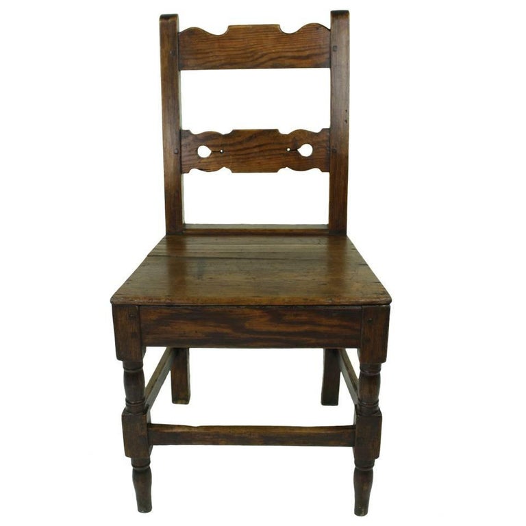 Antique Welsh Pine Desk Chair at 1stDibs