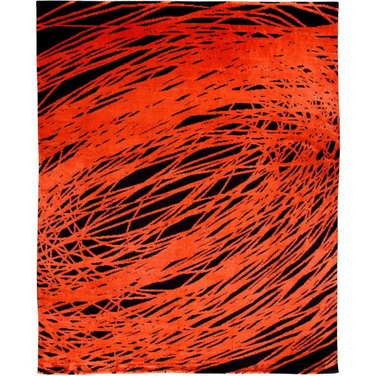 Contemporary Silk Area Rug by Joseph Carini 8x10 For Sale at 1stDibs