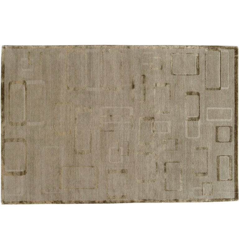Tone on Tone Geometric Rug For Sale at 1stDibs