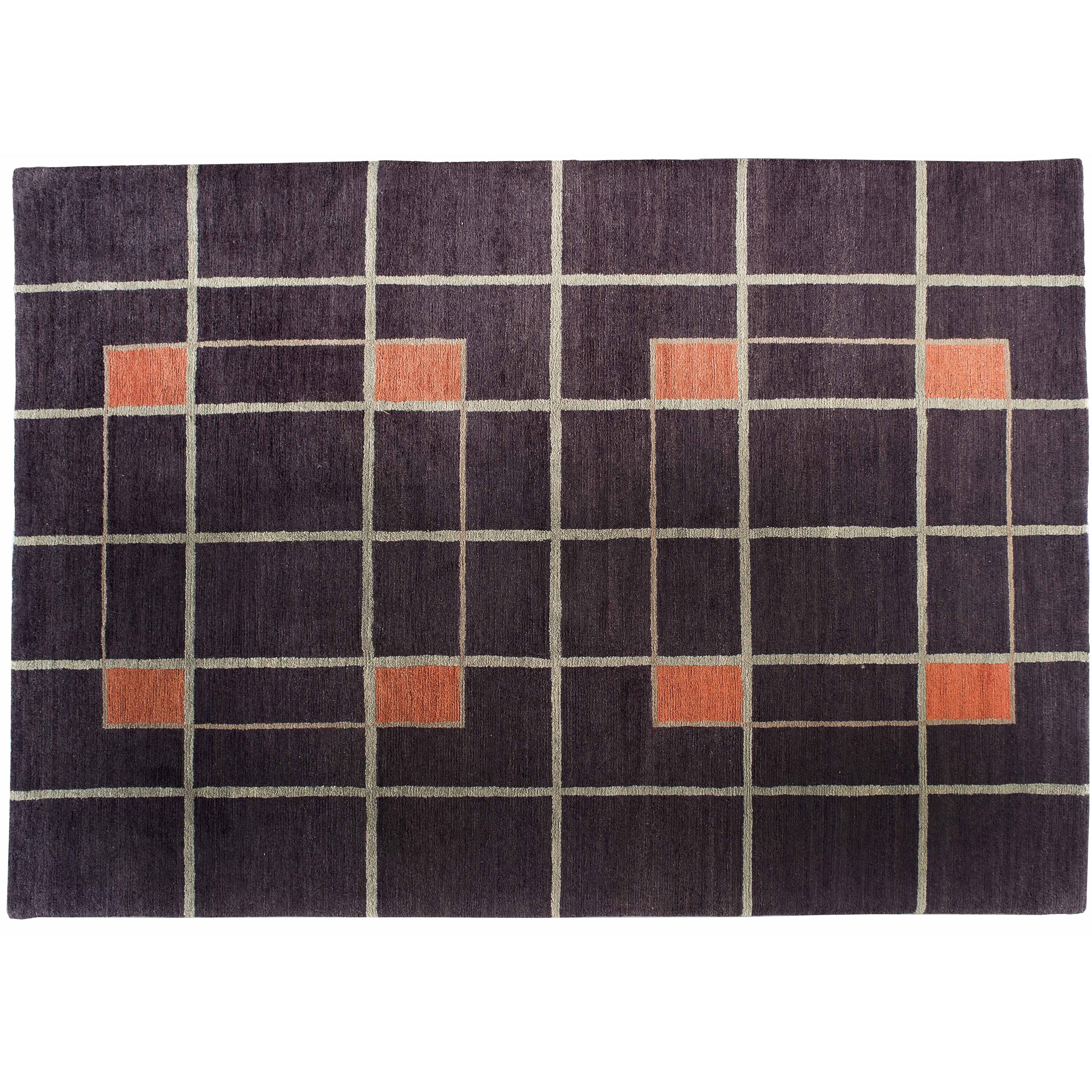 Geometric Box Pattern Rug at 1stDibs