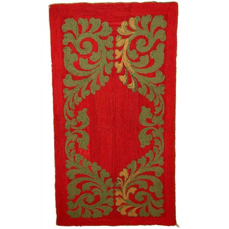 Handmade Antique American Primitive Hooked Rug, 1920s, 1B182 For Sale ...