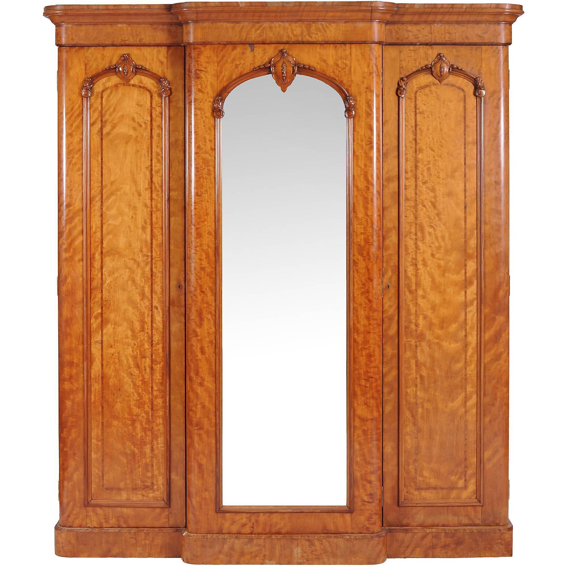 Victorian Satinwood Breakfront Compactum Wardrobe at 1stDibs | what is ...