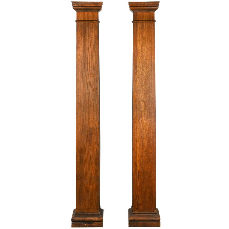 Square Oak Columns at 1stDibs