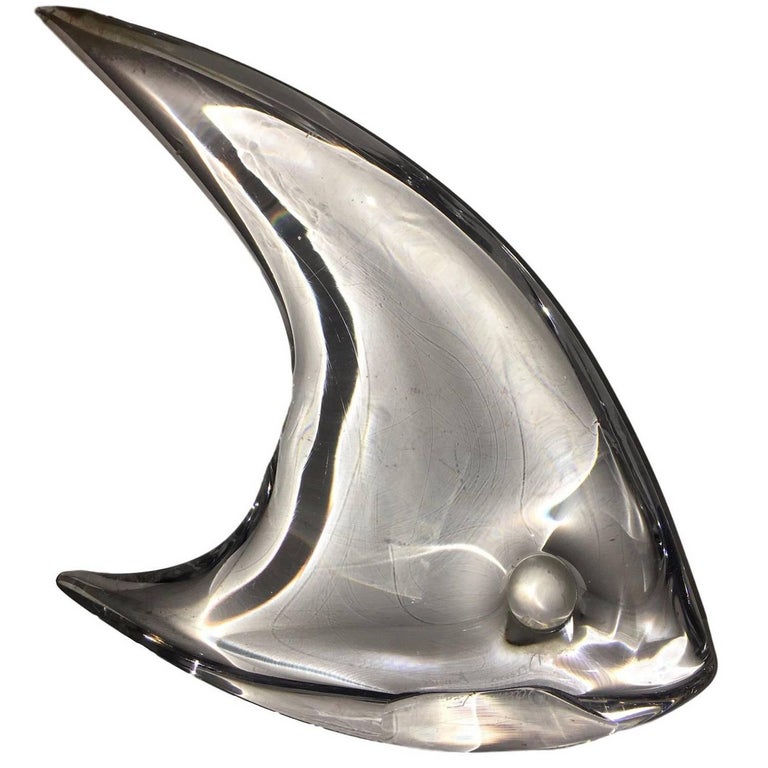 Daum France Signed Glass Fish For Sale at 1stDibs