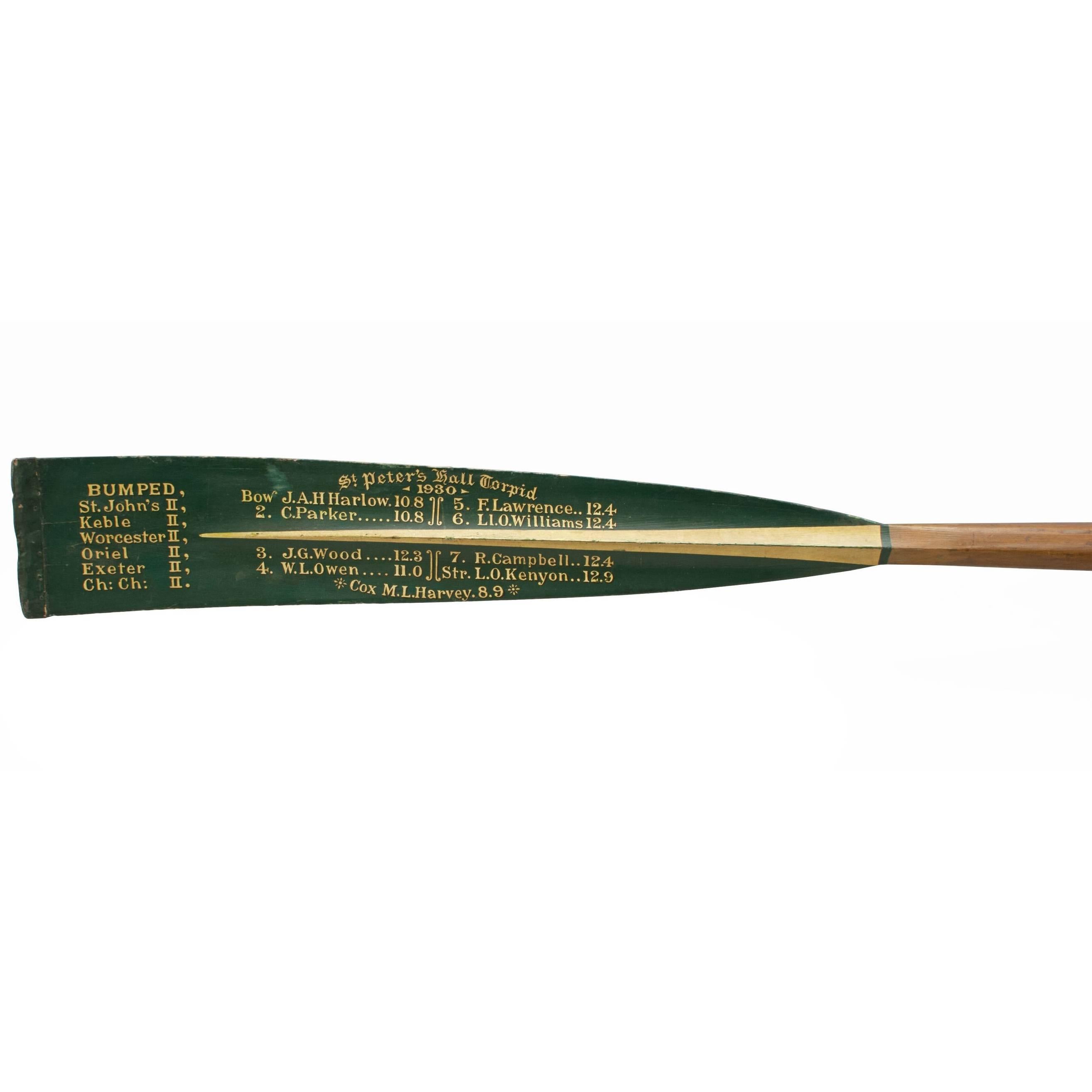 Cambridge Presentation Oar, Trophy Rowing Blade, 1953 at 1stdibs