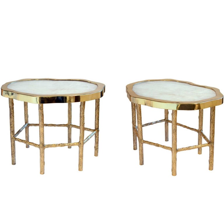Pair of Rock Crystal Quartz cocktail Tables at 1stDibs