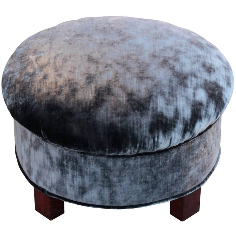 French Art Deco Period Round Pouf For Sale at 1stDibs