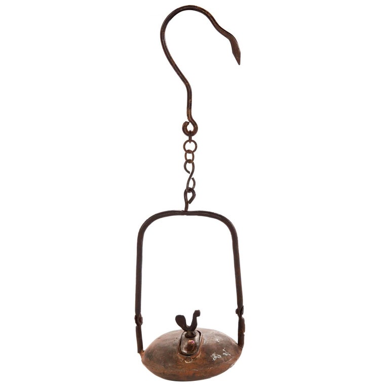 19th Century French Primitive Hanging Oil Lamp at 1stDibs