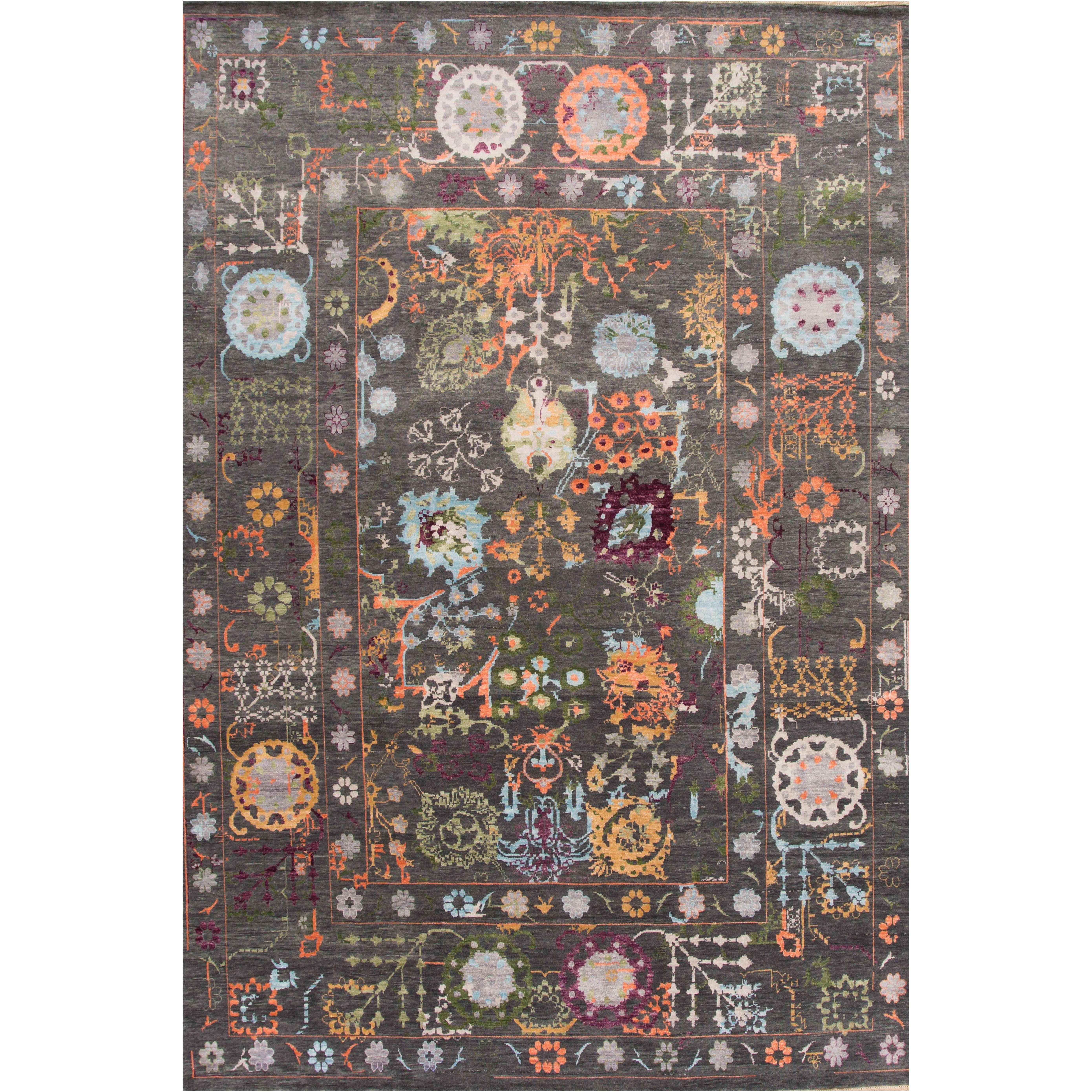 21st Century Indian Multicolored Transitional Carpet For Sale at 1stDibs