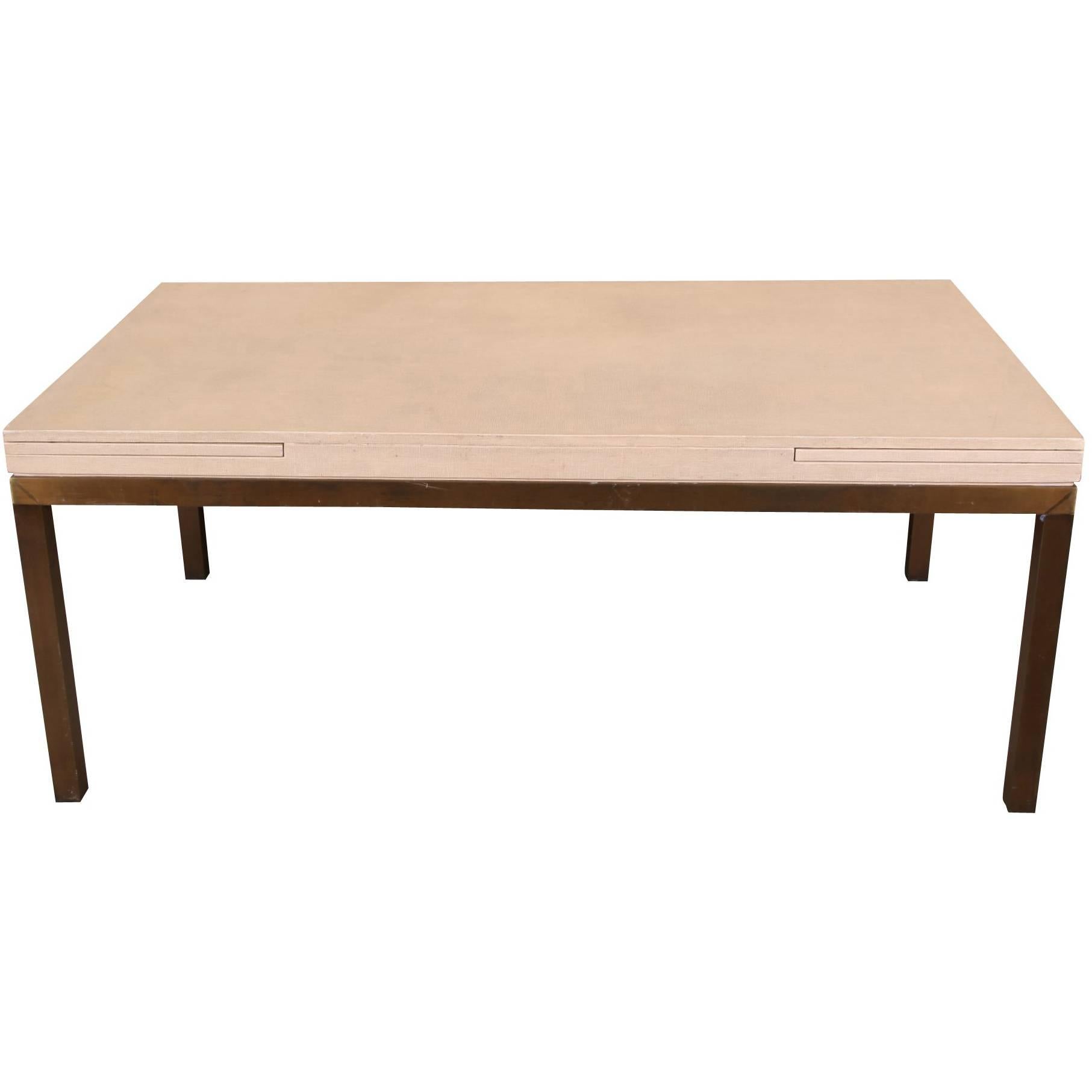 Substantial White Parsons Dining Table at 1stDibs