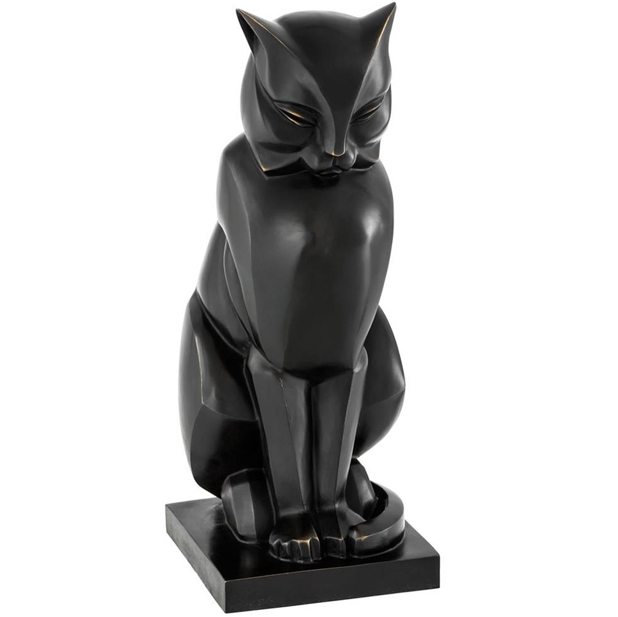 Adorable Bronze Cat Sculpture at 1stdibs
