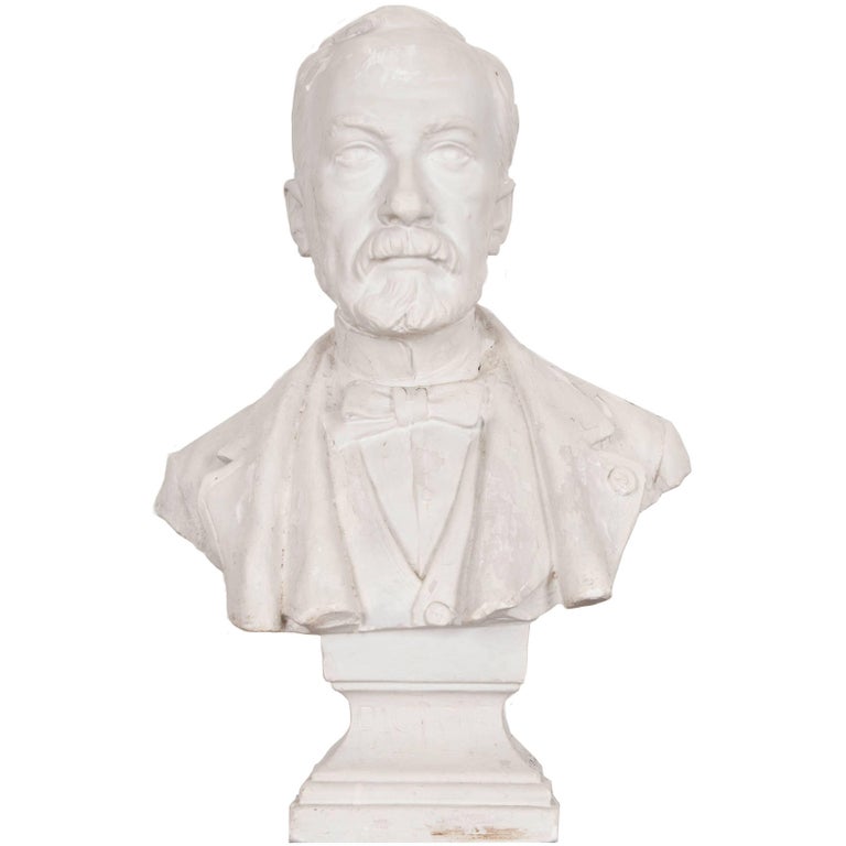 French, 19th Century Plaster of Louis Pasteur at 1stDibs