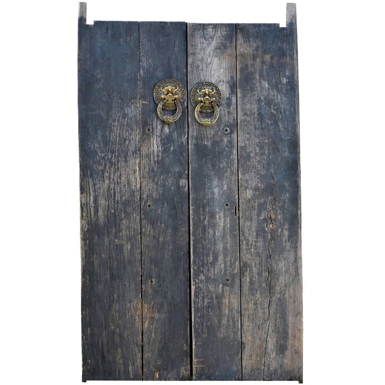 Rustic Antique Doors with Brass Knockers at 1stDibs