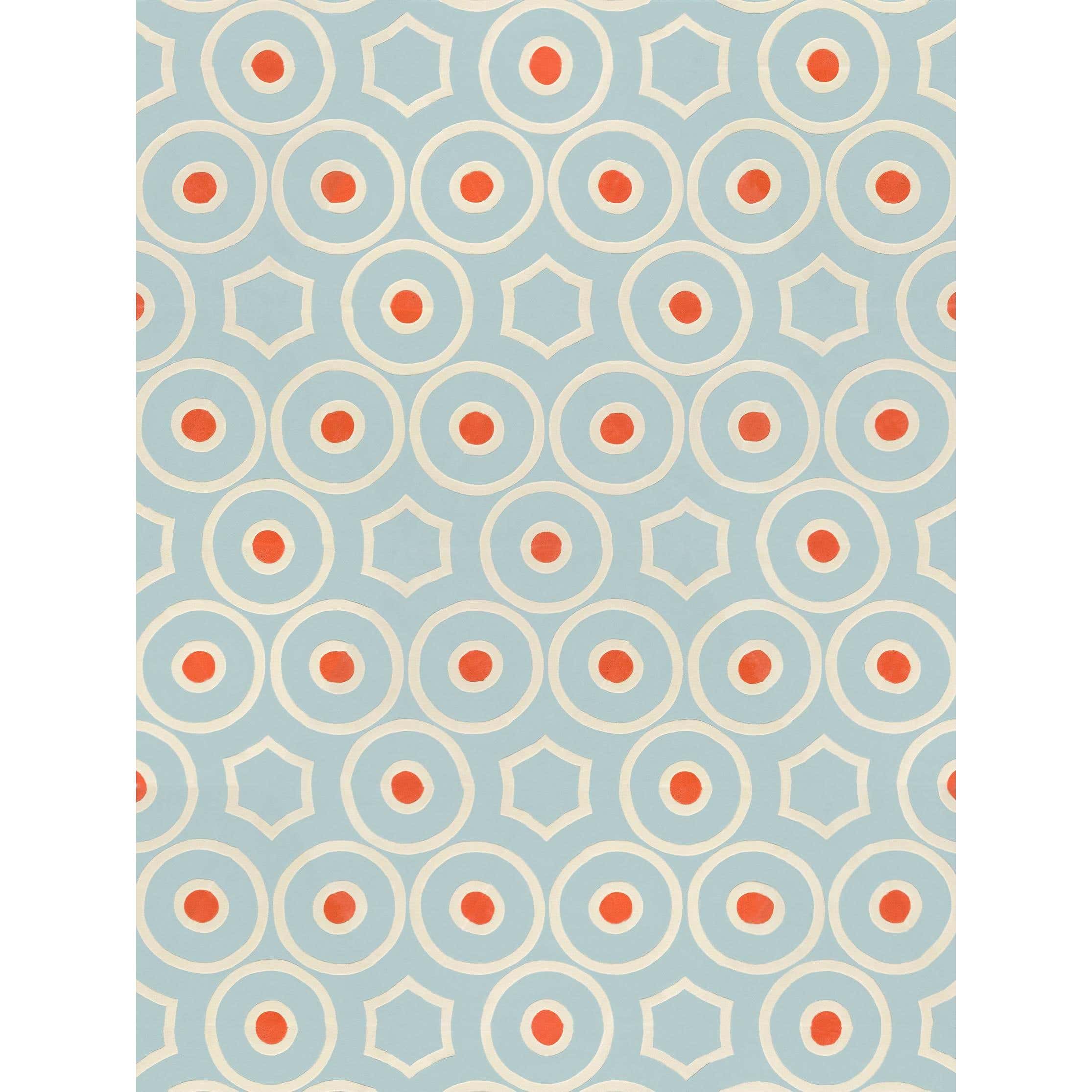 Kinder Modern Sky Circle Dot Rectangular Area Rug In New Zealand Wool Kinder Modern Sky Circle Dot Rectangular Area Rug In New Zealand Wool