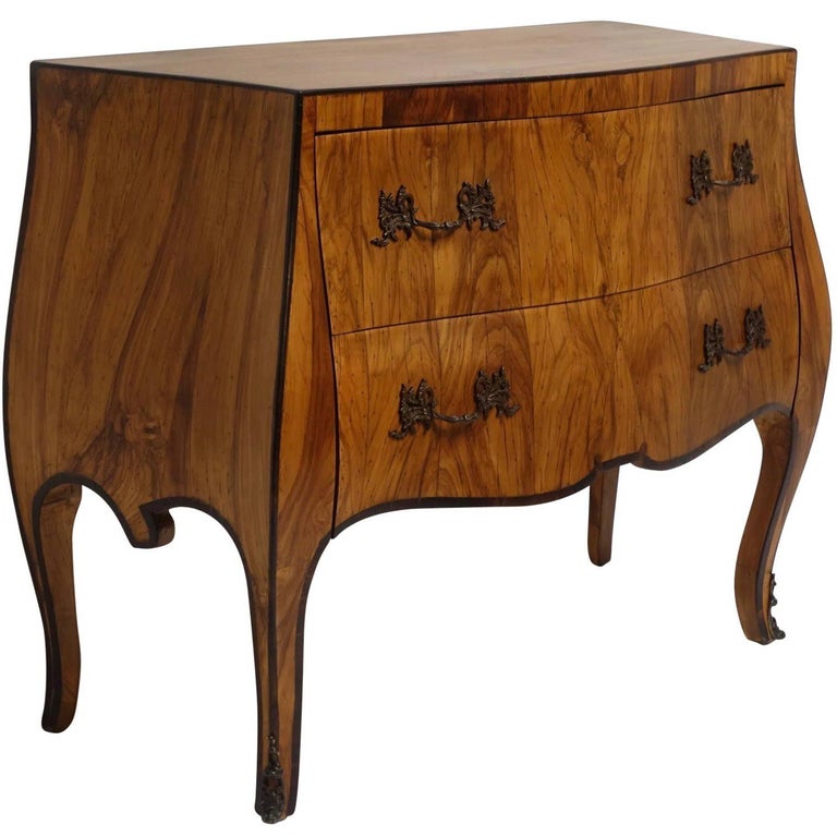 Rococo Bombe Style Two-Drawer Commode, Italian, 1960s at 1stDibs