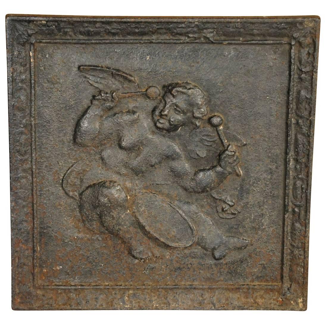 French 19th Century Diminutive Iron Fireback at 1stDibs