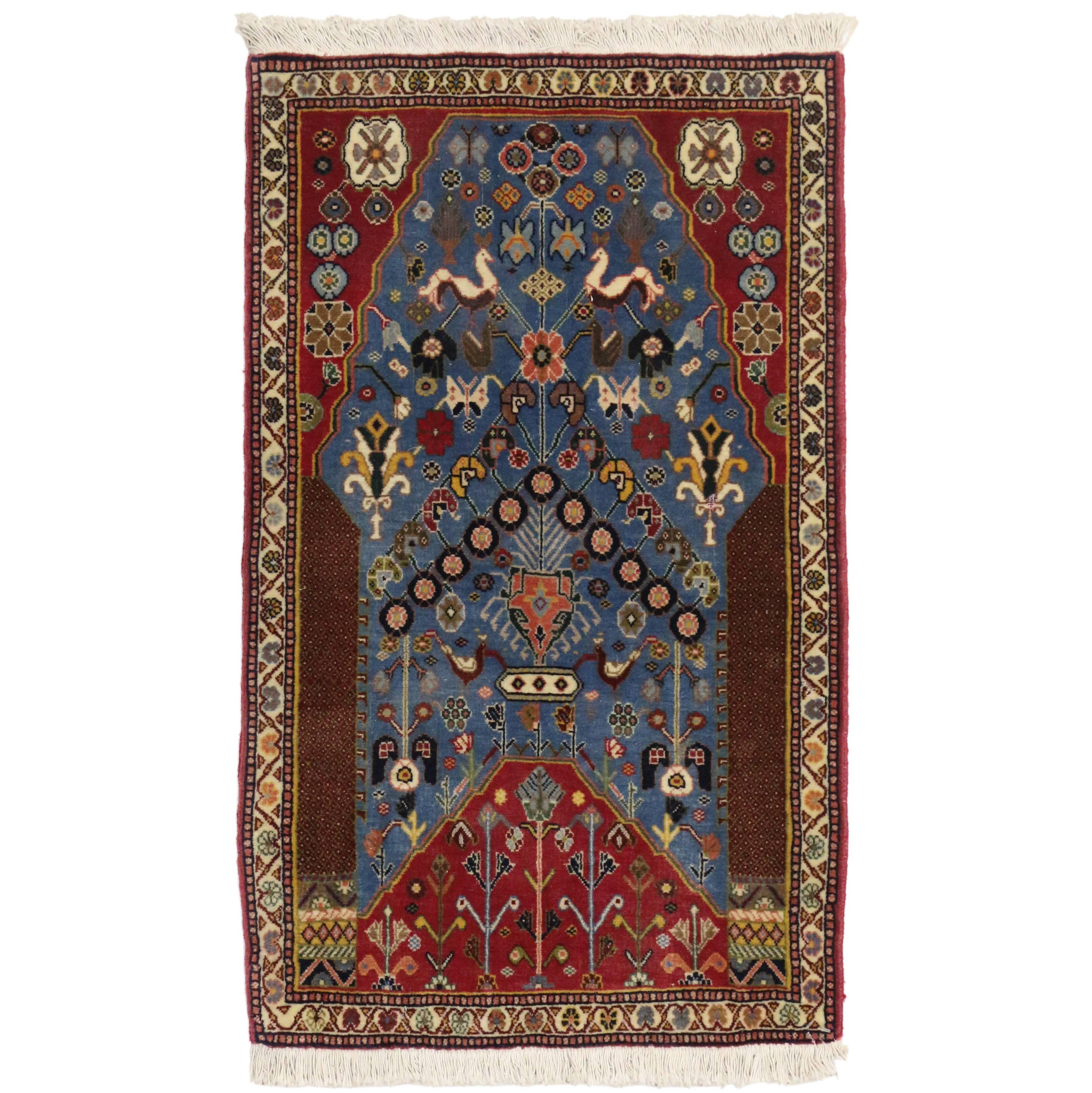 Tribal Style Vintage Persian Gashgai Prayer Rug, Kashgai Qashqai ...