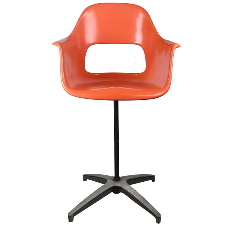 Eames Orange Fiberglass Chair at 1stDibs